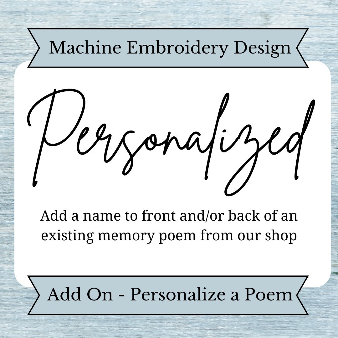 Personalize a Poem - Custom Embroidery Applique Design - Download ...