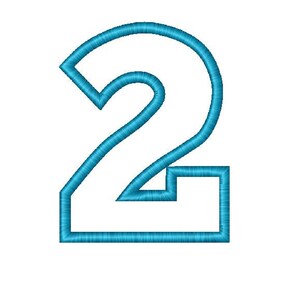 Number 2 Applique Block Font Machine Embroidery Design 7 - Etsy