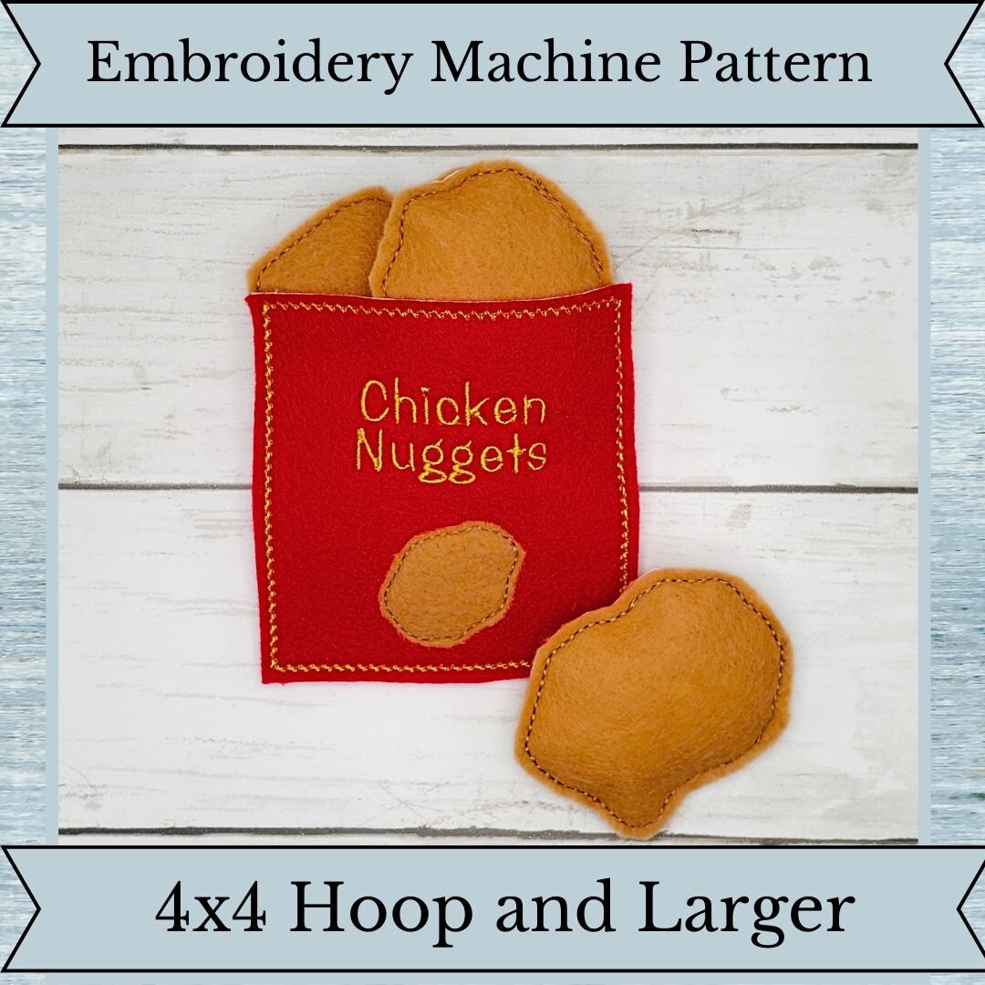 ITH Chicken Nuggets Pattern - Play Food - Machine Embroidery Design ...