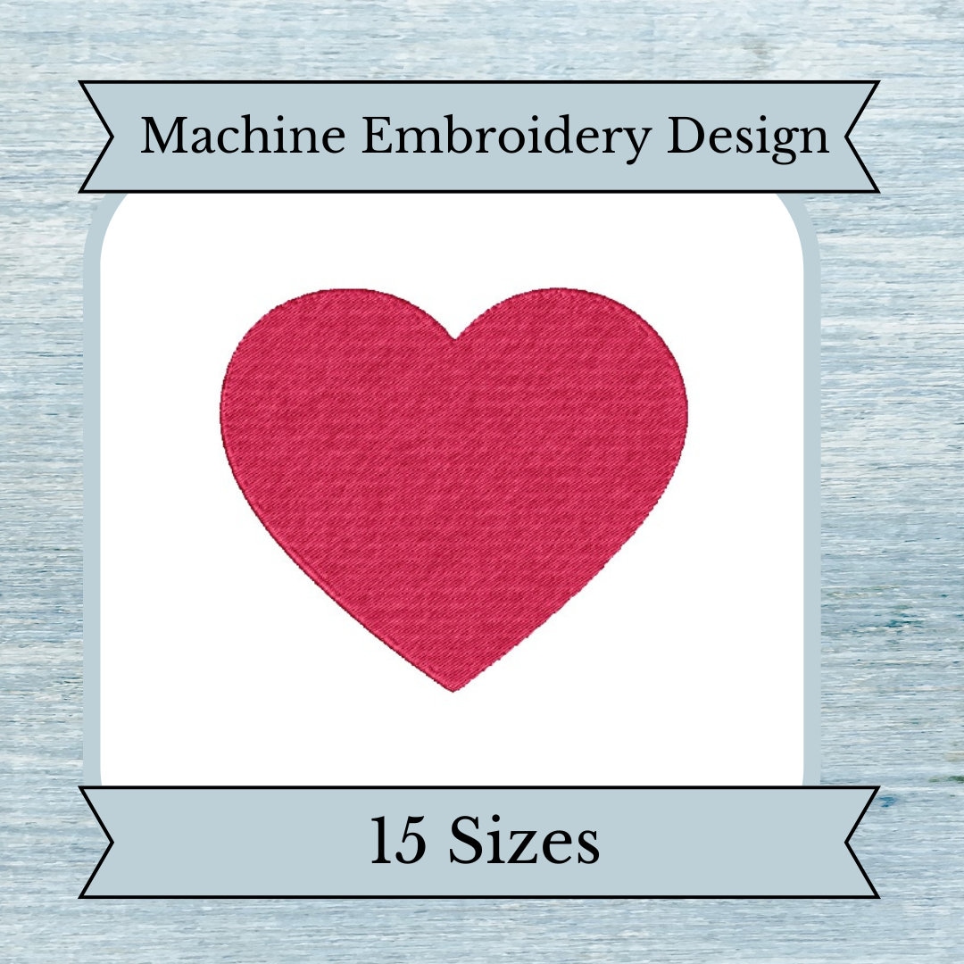 Heart Machine Embroidery Design - 15 Sizes - Instant Download Design - Etsy