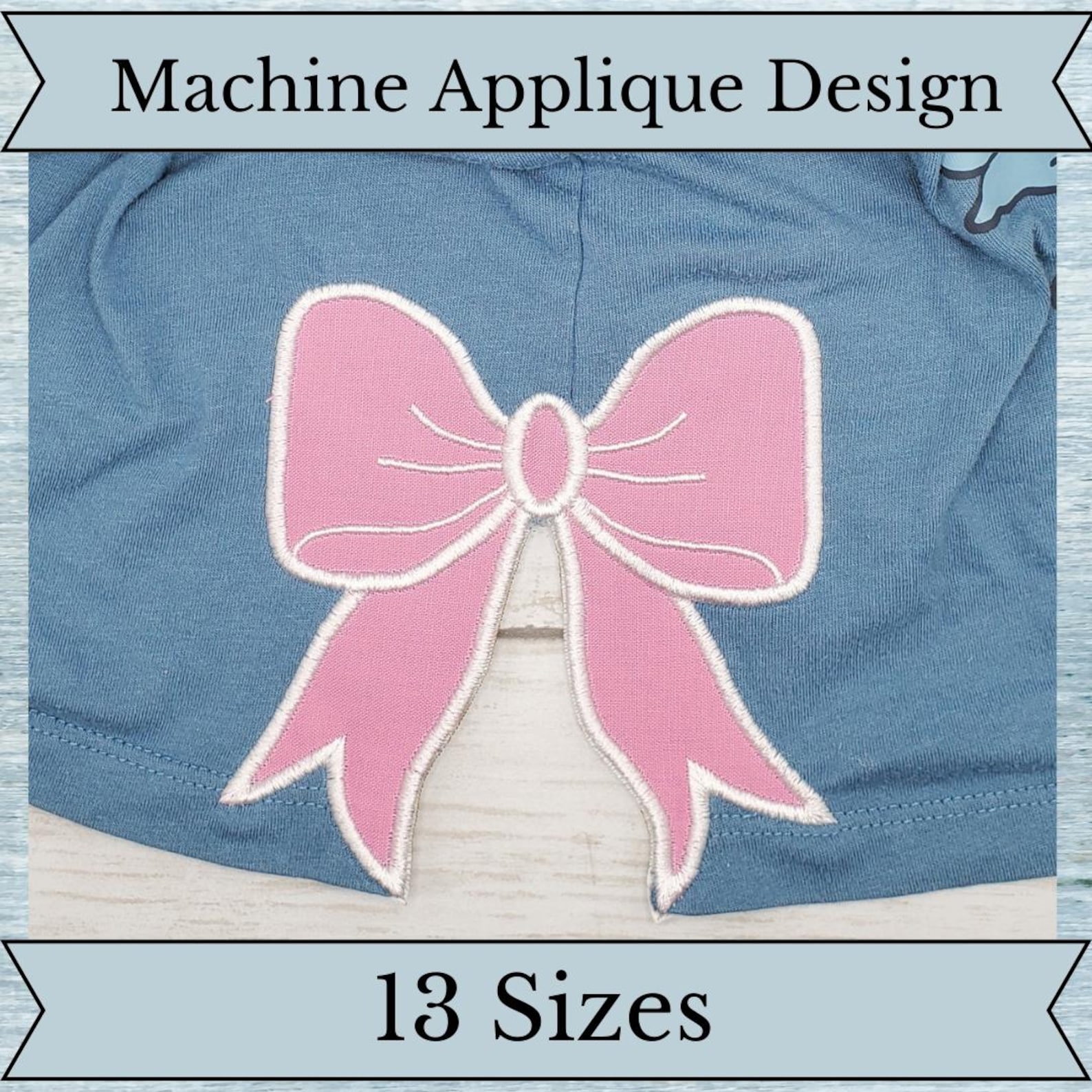 Side Bow Applique Machine Embroidery Design - 13 Sizes - Instant ...