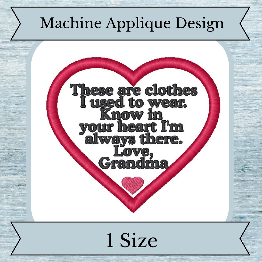 Memory Poem Applique Embroidery Design - 1 Size - 4x4 Hoop - Instant ...