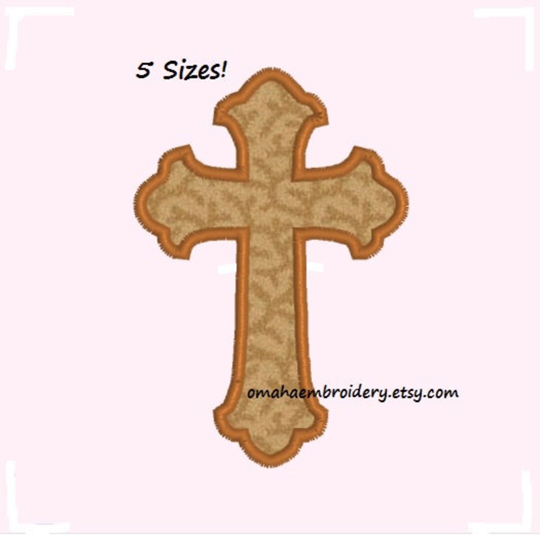Fancy Cross Applique Machine Embroidery Design - 5 Sizes - Instant ...