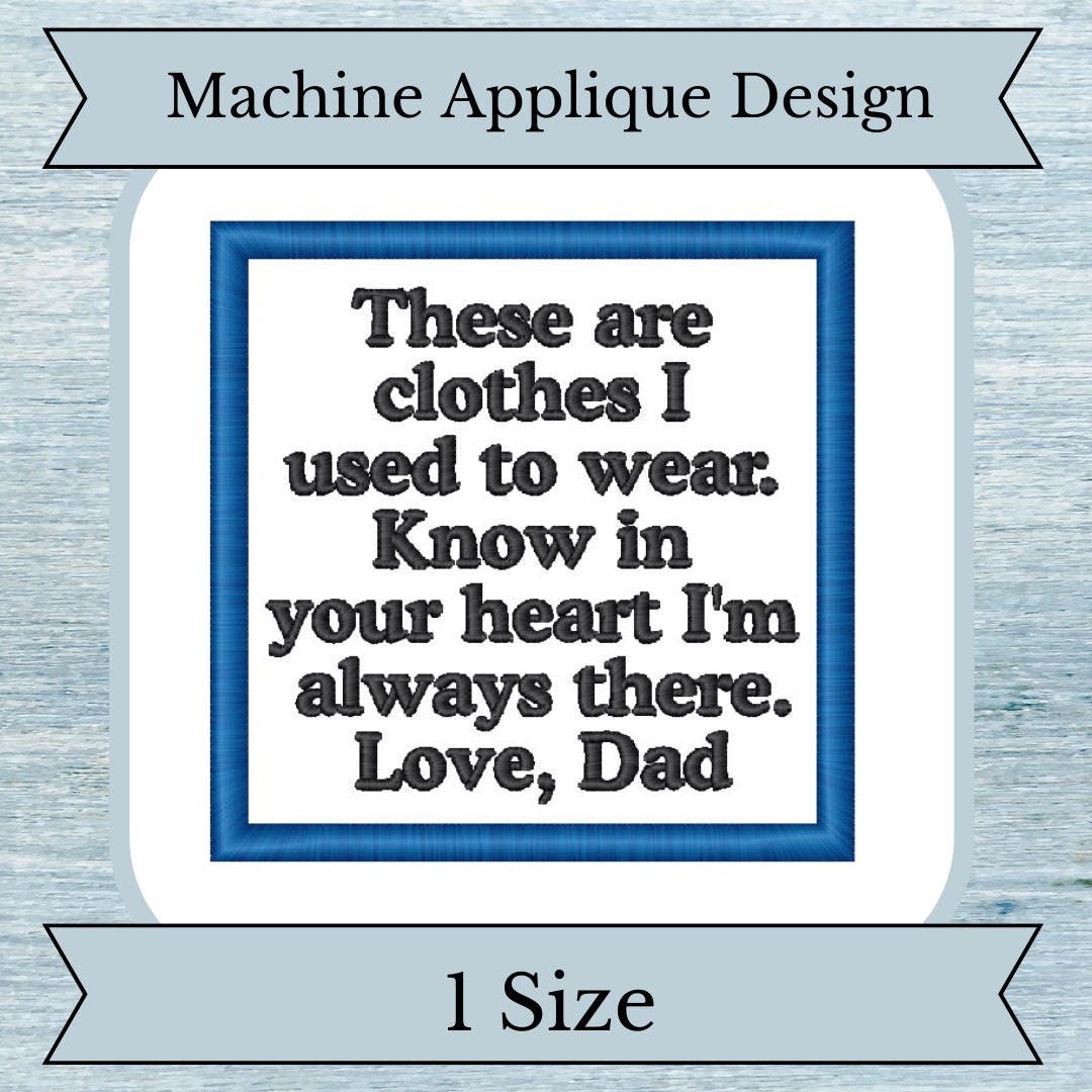 Memory Poem Applique Embroidery Design - 1 Size - 4x4 Hoop - Instant ...