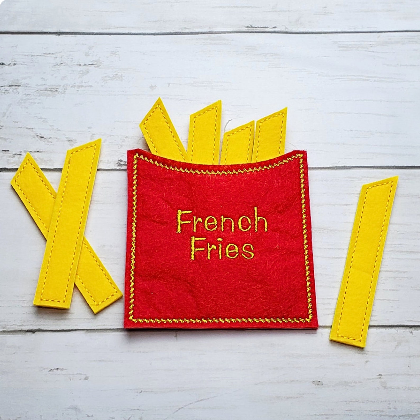 ITH French Fries Pattern - Play Food - Machine Embroidery Design - Felt ...