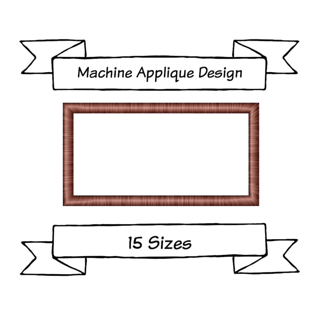 Rectangle Applique Machine Embroidery Design 15 Sizes - Etsy