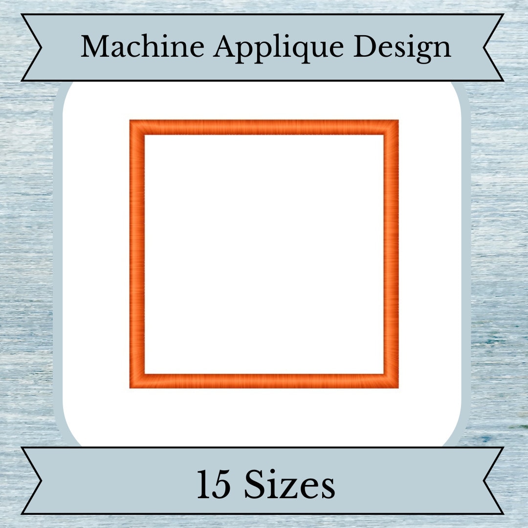 Square Applique Machine Embroidery Design - 15 Sizes - Instant Download ...