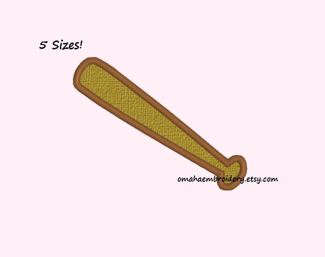 Baseball Bat Applique Machine Embroidery Design - 5 Sizes - Instant ...