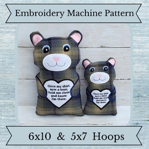ITH Memory Bear Pattern - Machine Embroidery Design - 2 Sizes - 5x7 and ...