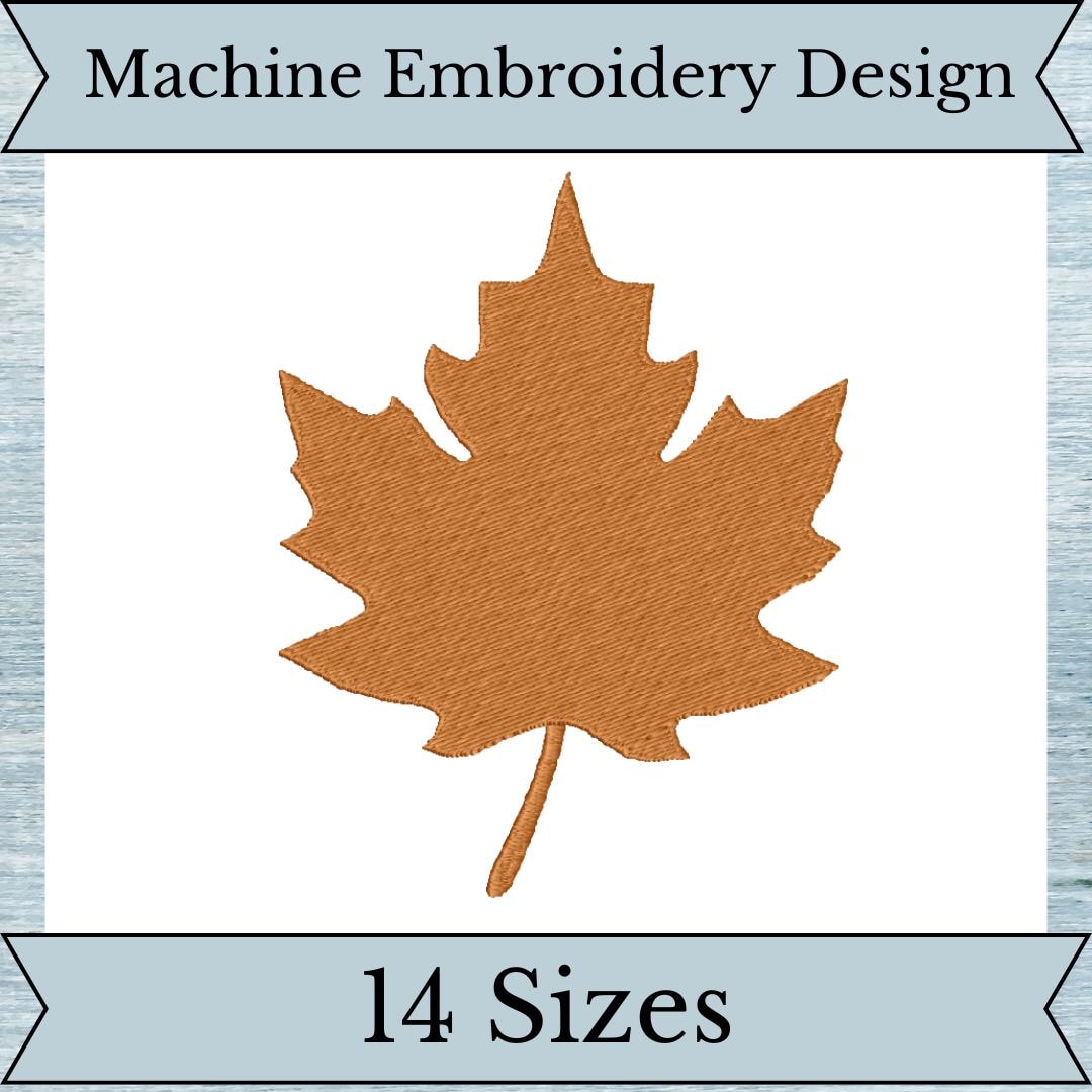 Maple Leaf Embroidery Design - 14 Sizes - Filled Design - Instant ...