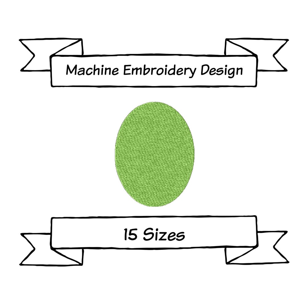 Oval Filled Machine Embroidery Design 15 Sizes Instant Download Design ...