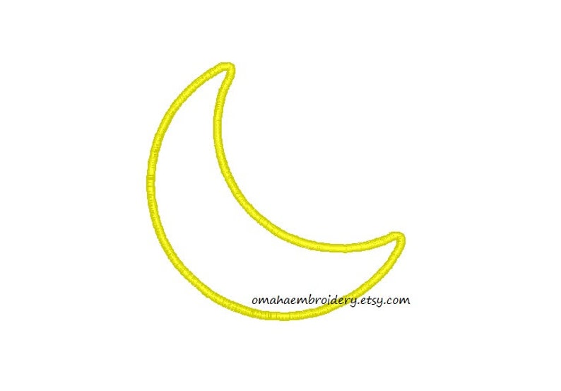 Crescent Moon Applique Machine Embroidery Design 5 Sizes - Etsy
