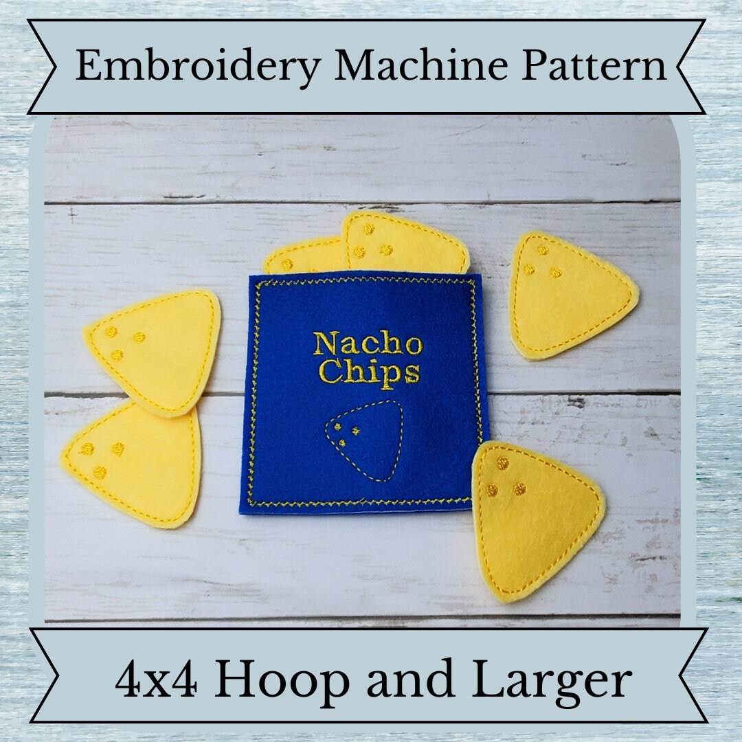 ITH Nacho Chips Pattern - Play Food - Machine Embroidery Design - Felt ...