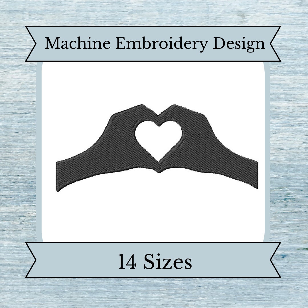 Heart Hands Machine Embroidery Design - 14 Sizes - Instant Download ...
