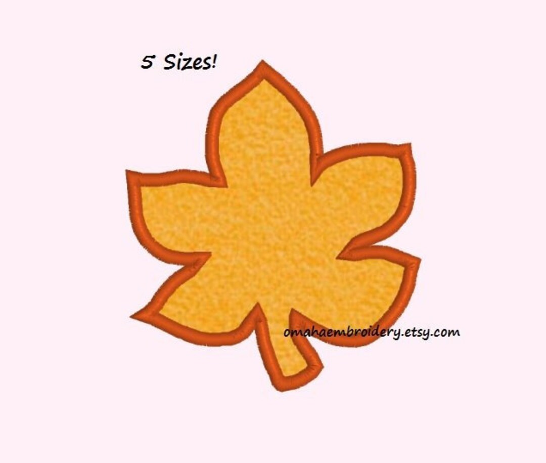 Leaf Applique Machine Embroidery Design - 5 Sizes - Instant Download ...
