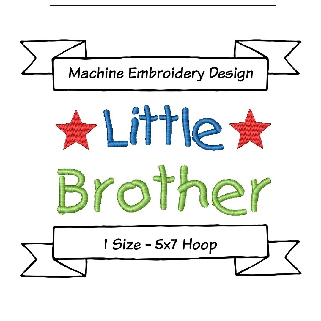 Little Brother - Machine Embroidery Design - 1 Size - Instant Download ...