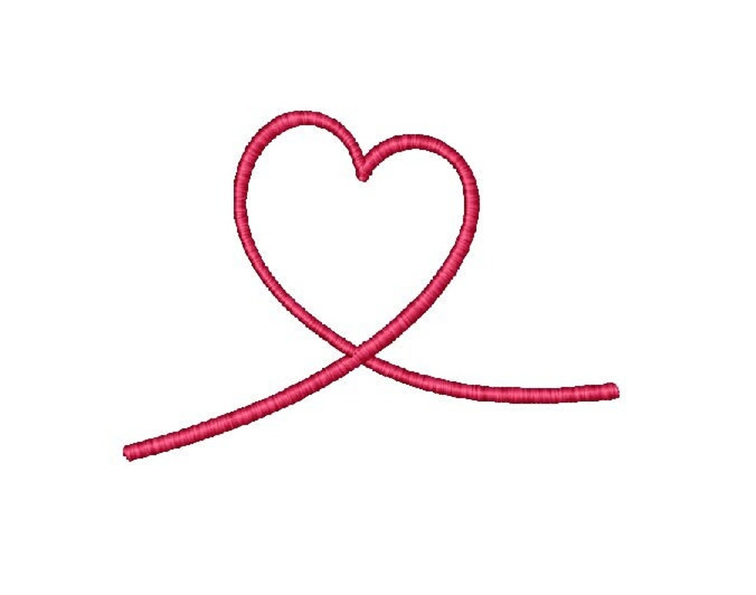 Simple Drawn Heart Embroidery Design - 8 Sizes - Filled Design ...