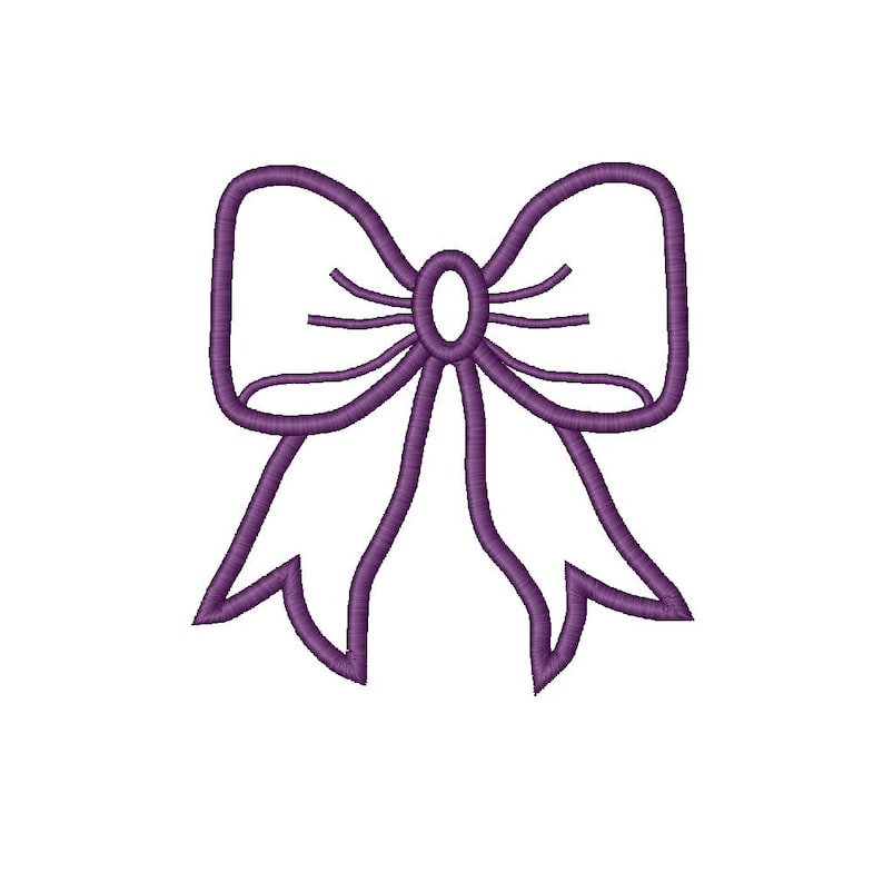 Side Bow Applique Machine Embroidery Design - 13 Sizes - Instant ...