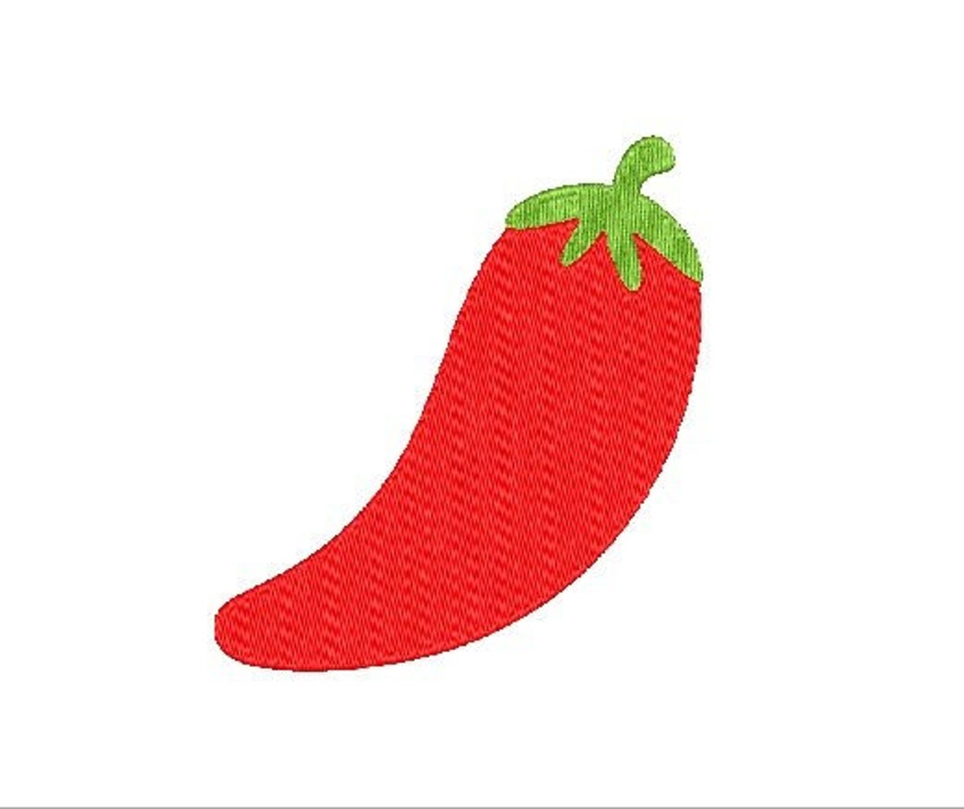 Chili Pepper Embroidery Design 6 Sizes Filled Design - Etsy