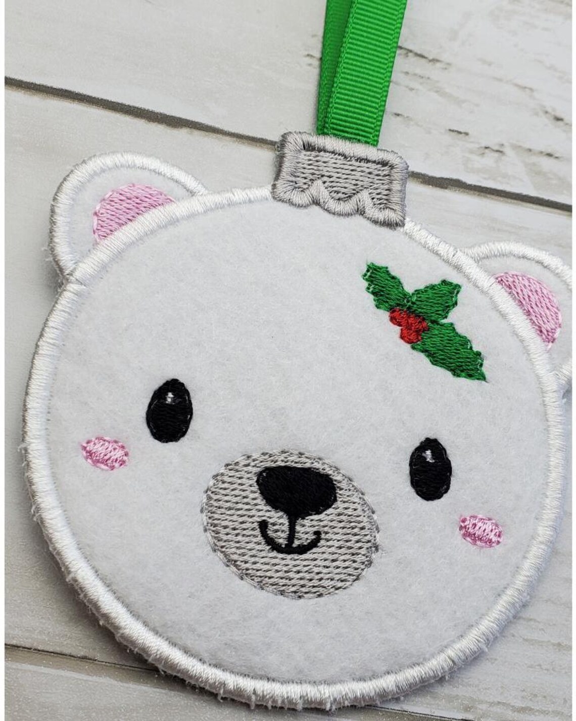 ITH Polar Bear Ball Ornament Pattern - Christmas - Machine Embroidery ...