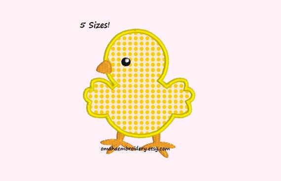 Chick Applique Machine Embroidery Design 5 Sizes Instant - Etsy