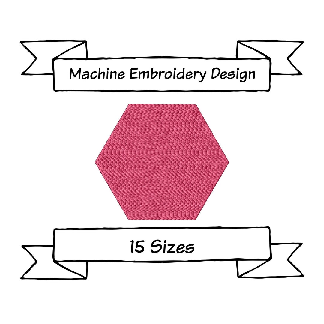 Hexagon Machine Embroidery Design 15 Sizes Instant - Etsy