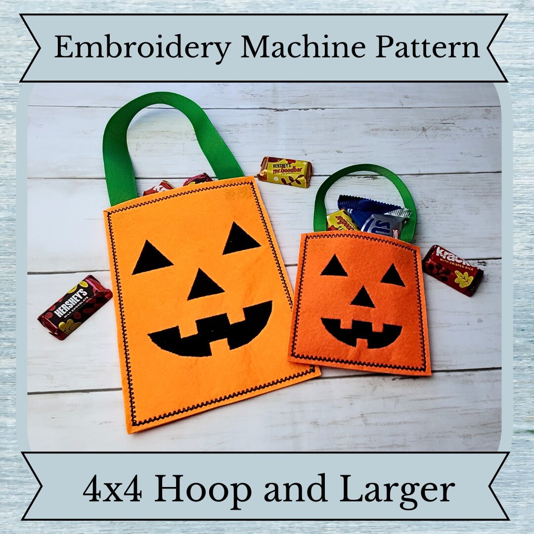 ITH Treat Bag Pattern - Jack-o-lantern - Machine Embroidery Design ...
