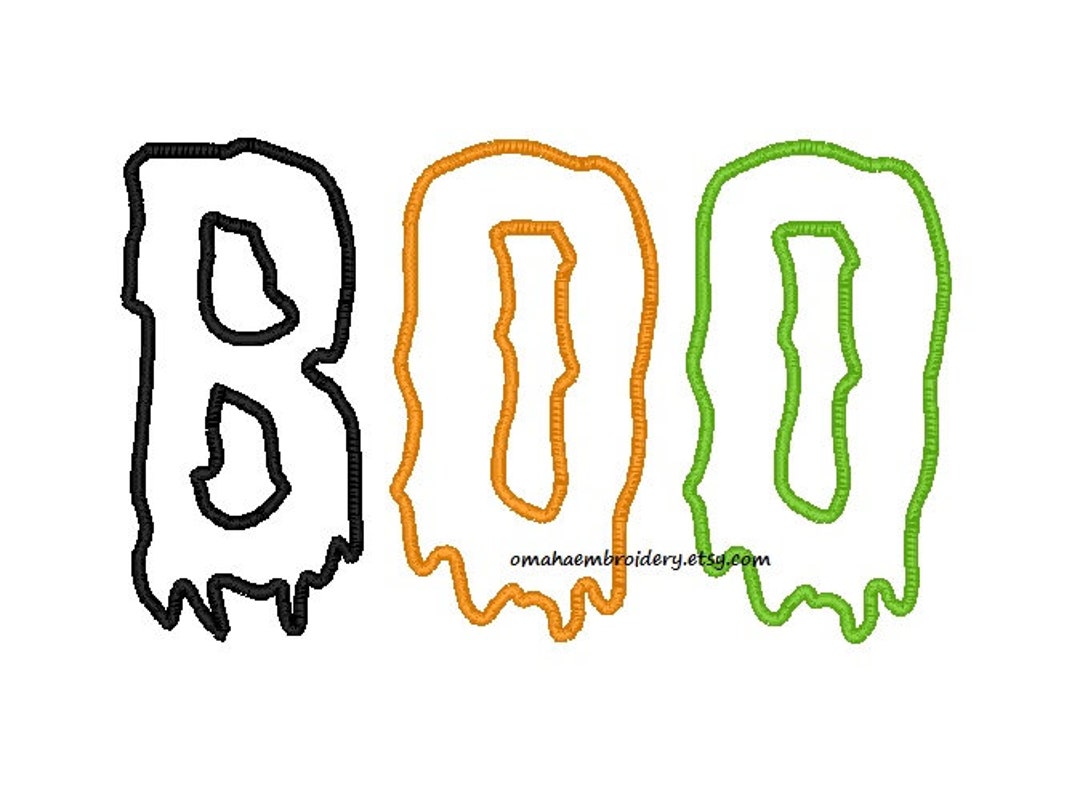 BOO Applique Machine Embroidery Design 2 Sizes Single - Etsy
