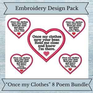 Once My Clothes Applique- Poem Embroidery Design Pack - 1 Size - 4x4 ...