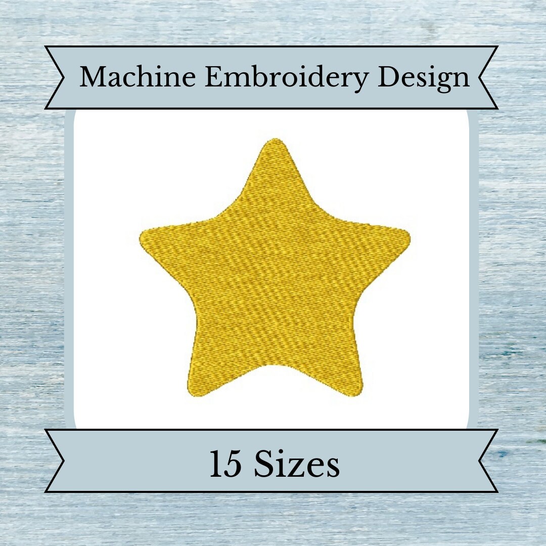 Star With Rounded Tips Machine Embroidery Design - 15 Sizes - Instant ...
