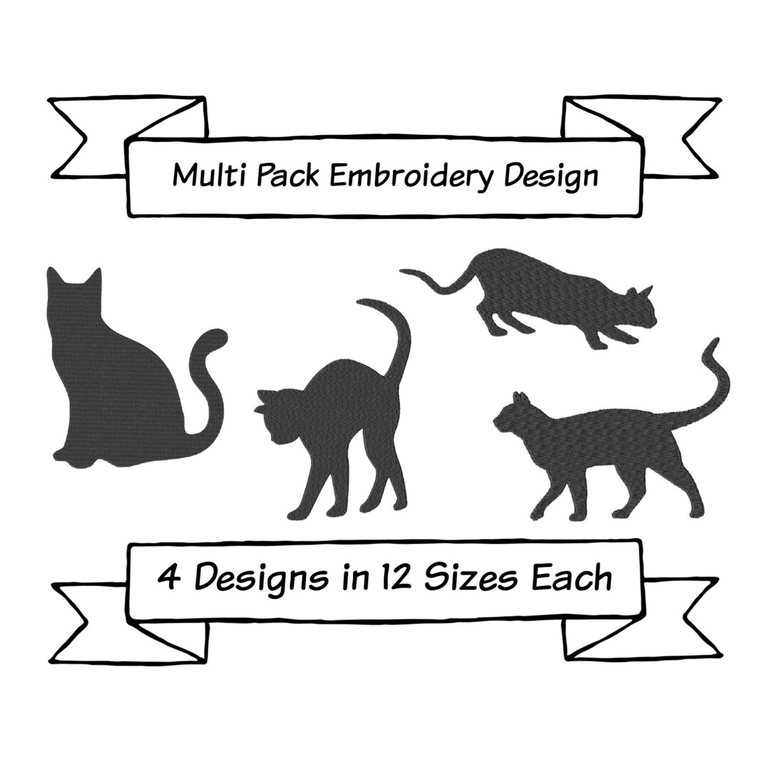 Multi Pack Cat Machine Embroidery Design 4 Designs in 12 - Etsy
