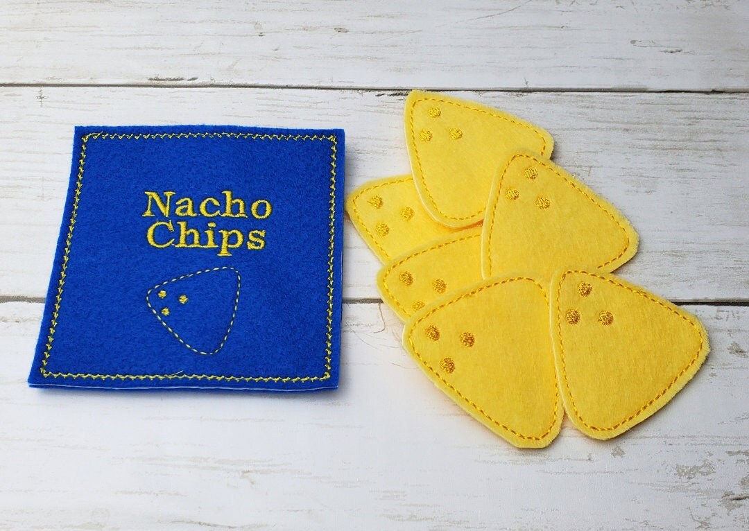 ITH Nacho Chips Pattern - Play Food - Machine Embroidery Design - Felt ...