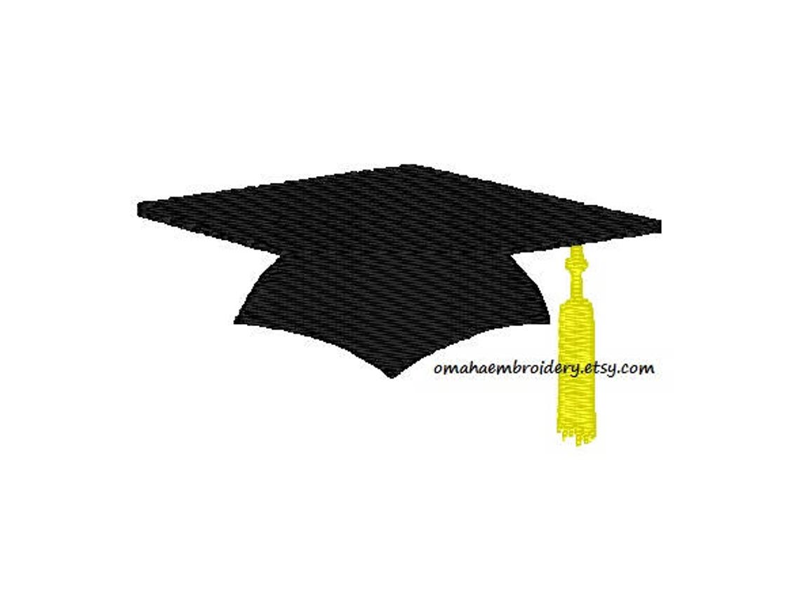 Graduation Cap Machine Embroidery Design 5 Sizes Instant - Etsy