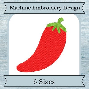 Chili Pepper Embroidery Design - 6 Sizes - Filled Design - Instant ...
