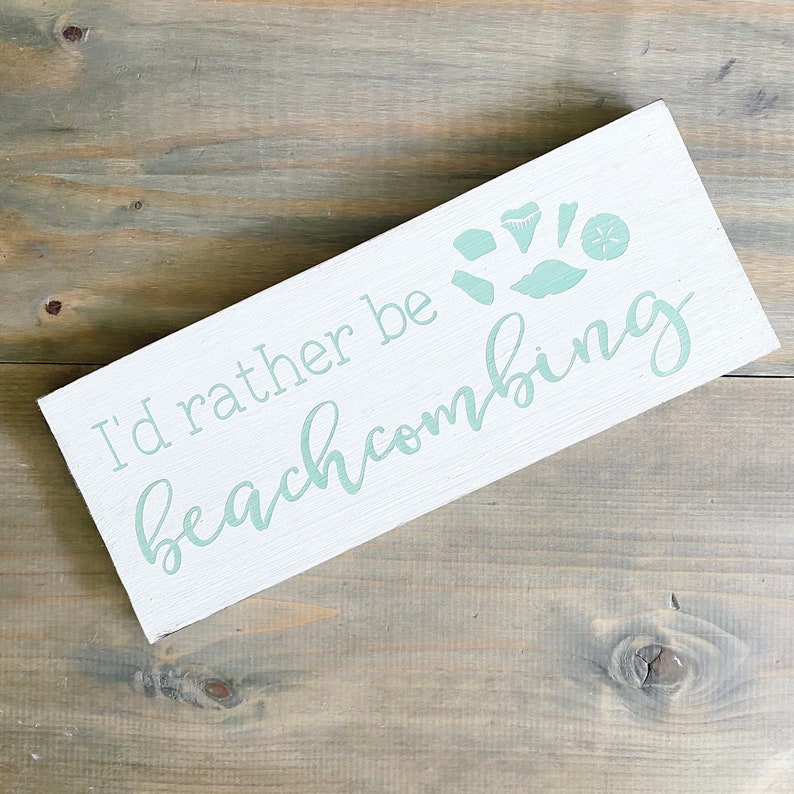 Beach Combing Decor, Beach House Home Decor Wood Sign Handpainted Gift ...