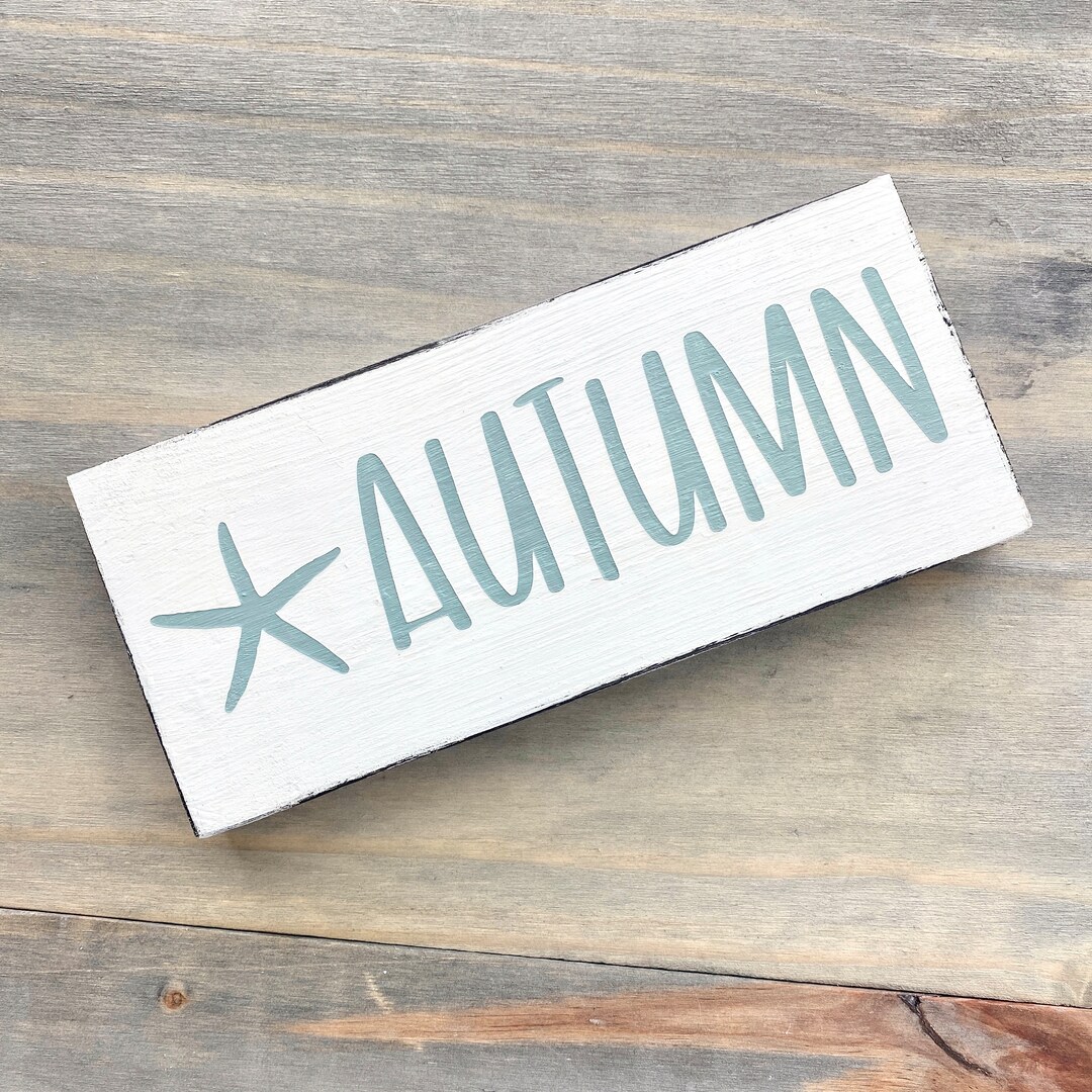 Autumn Starfish Sign Coastal Fall Decor Beachy Halloween - Etsy