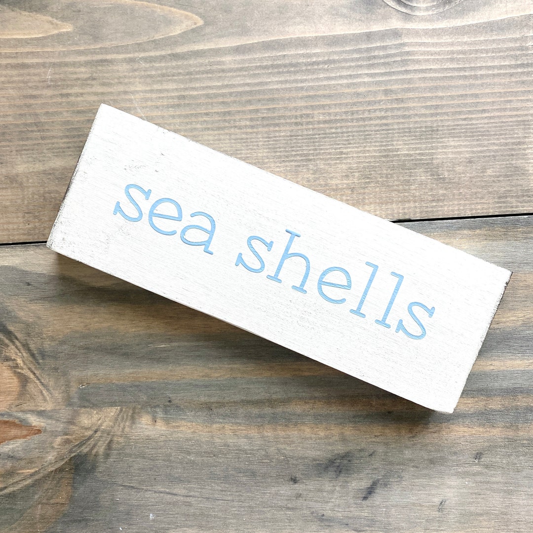 Sea Shells Sign, Beach House Home Decor, Wood Sign, Nautical Decor ...