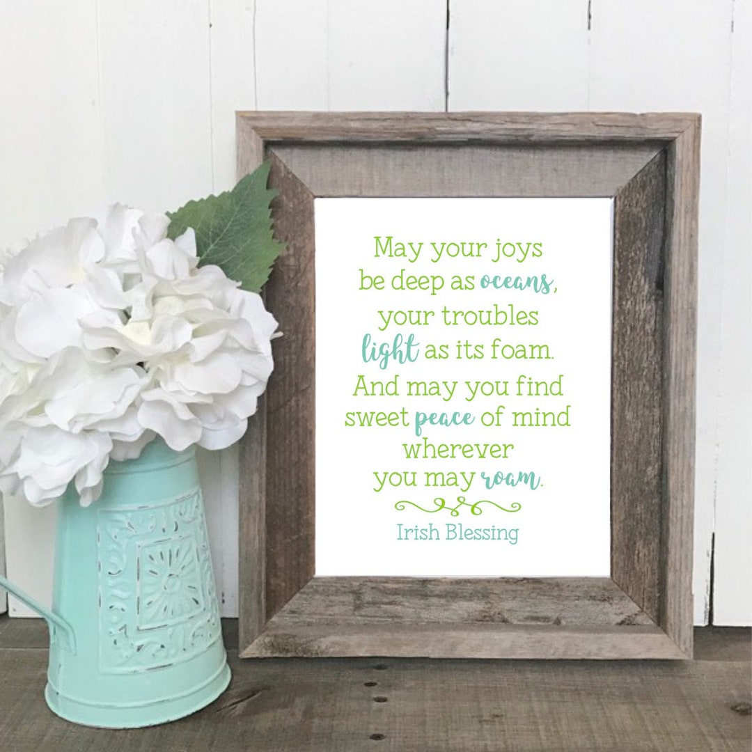 Print- Irish Blessing, Digital File, Digital Download, Spring Printable ...