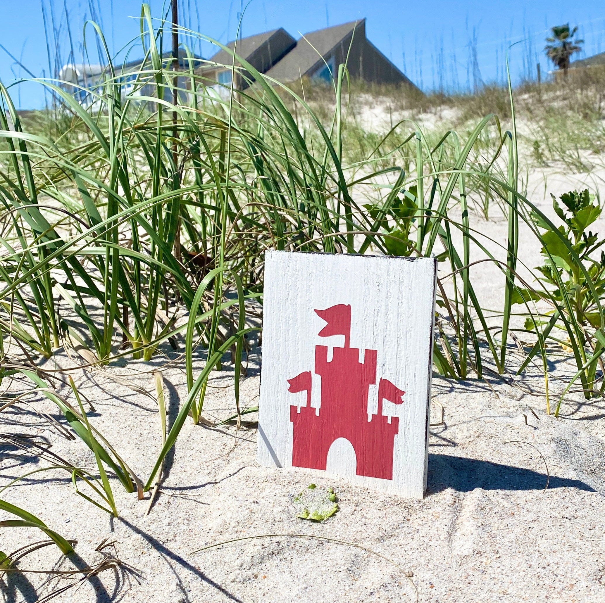 Sandcastle Sign, Beach House Home Decor, Handpainted Wood Sign ...