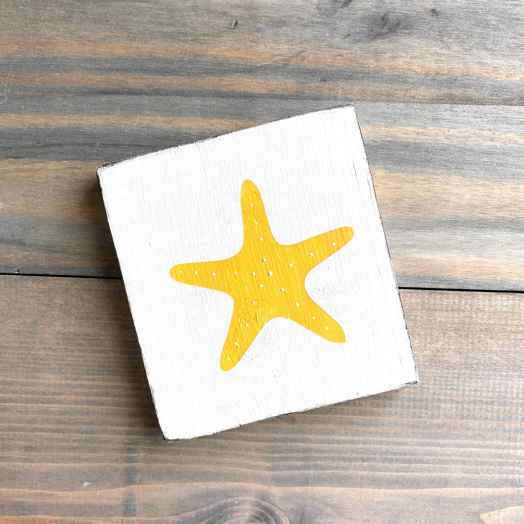 Starfish Sign, Beach House Home Decor, Wood Wall Decor, Beach Cottage ...