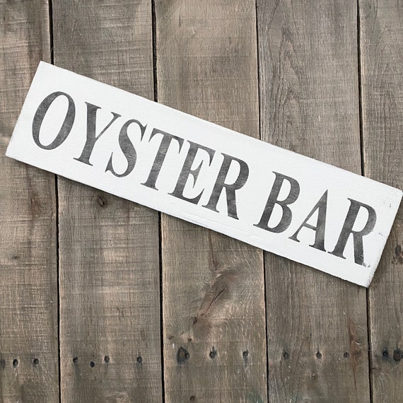 OYSTER BAR Sign Beach House Home Decor Handpainted Wood - Etsy