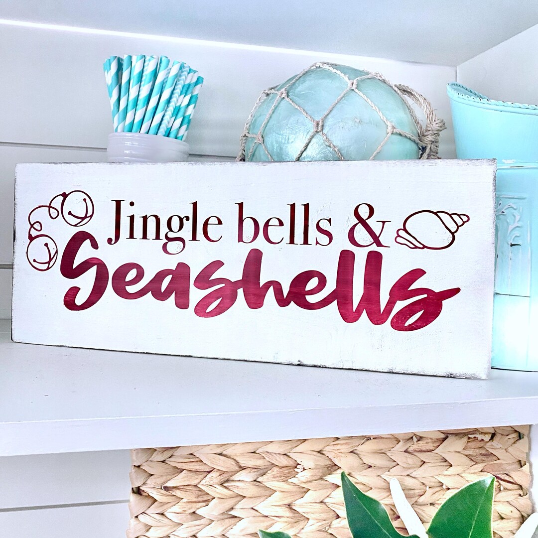 Jingle Bells & Seashells, Christmas at the Beach, Religious Home Decor ...