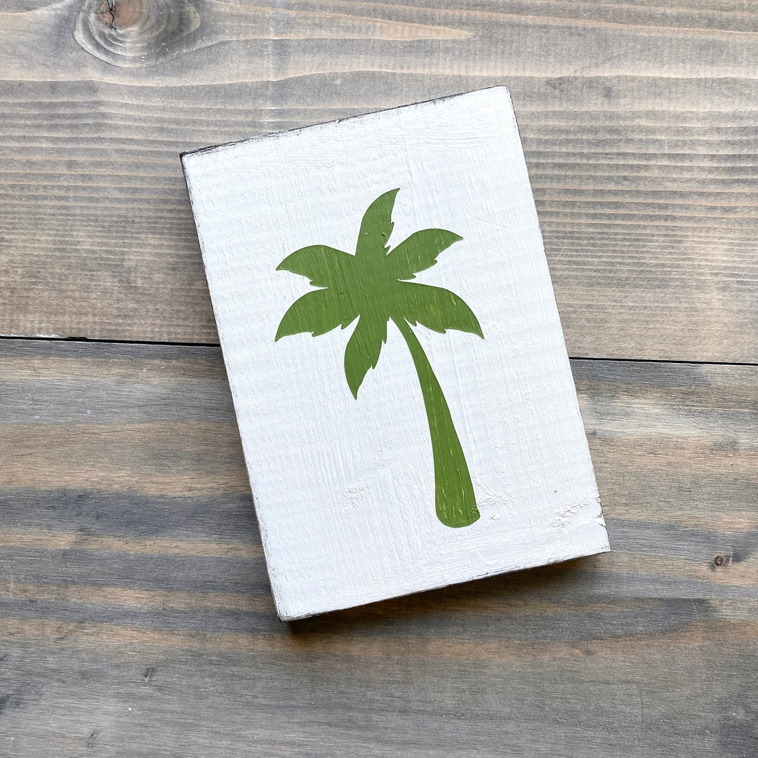 Palm Tree Sign, Beach House Home Decor, Handpainted Wood Sign, Beach ...