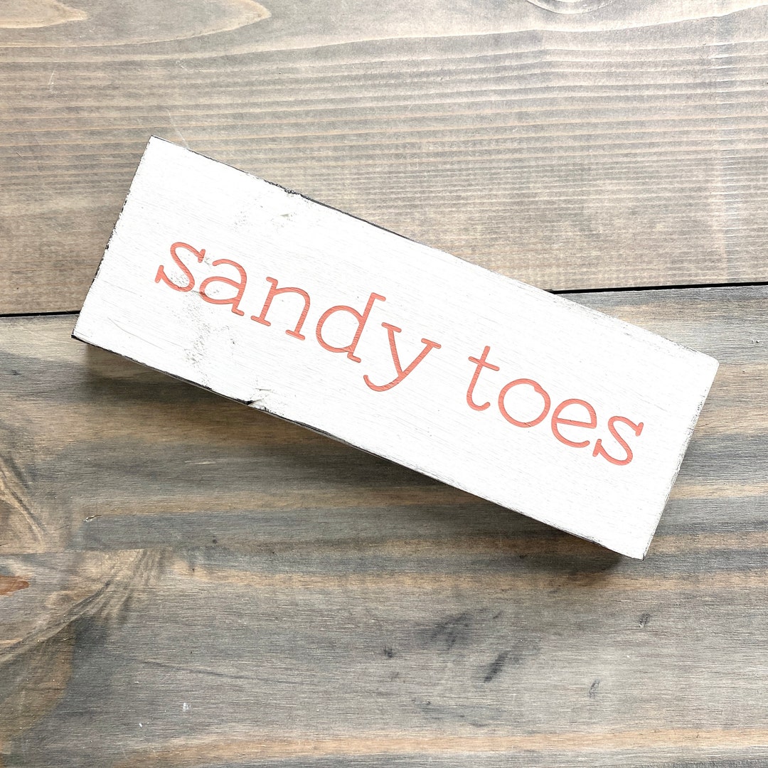 Sandy Toes Sign, Beach House Decor, Nautical Decor, Beach Cottage Decor ...