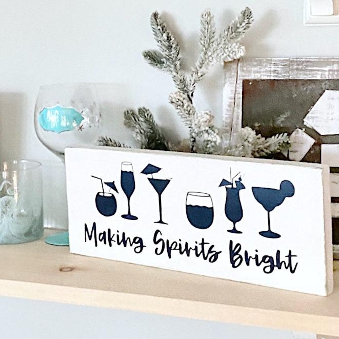 Making Spirits Bright, Holiday Beach Christmas Bar Art Christmas at the ...