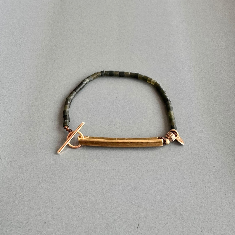 Unity Men's Bracelet, Handmade Jewelry Design, Bronze, Jade, Best Gift ...