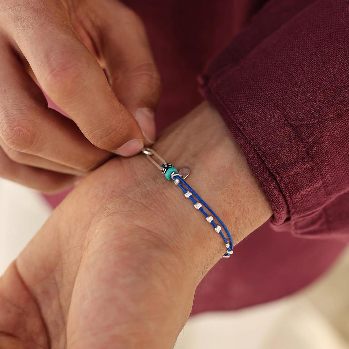 Bluebird Unisex Bracelet, Handmade Jewelry Design, 925 Sterling Silver ...