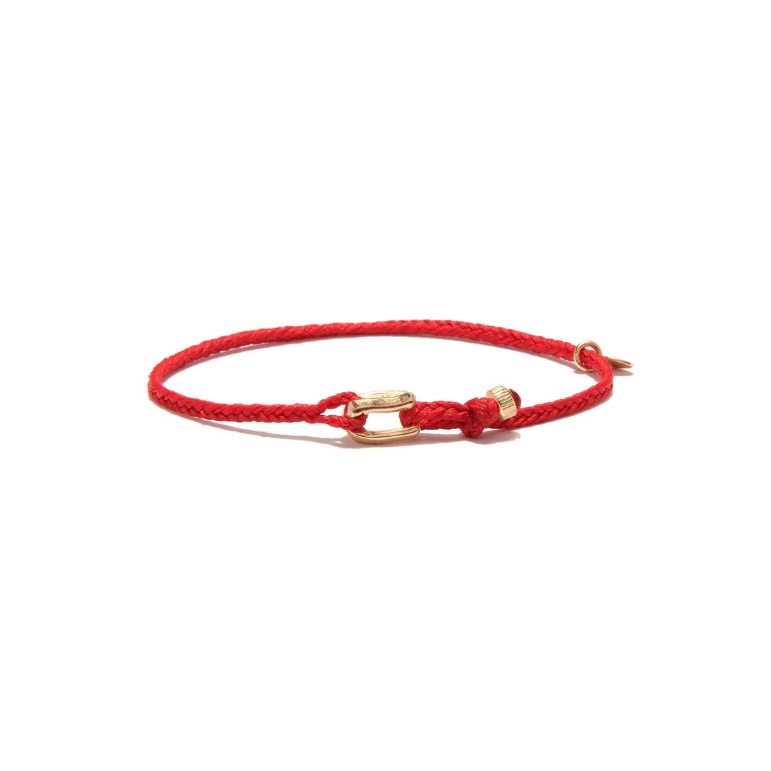 Pax Red Bracelet, Handmade Jewelry Design, 18k Gold Plated Bronze, Red ...