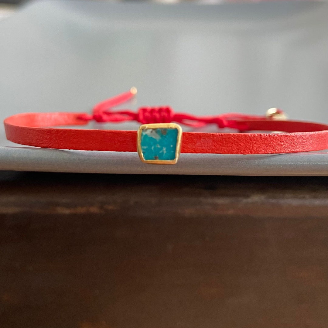 Sophia Red Bracelet for Women, Handmade Jewelry Design, Turquoise, Gold ...