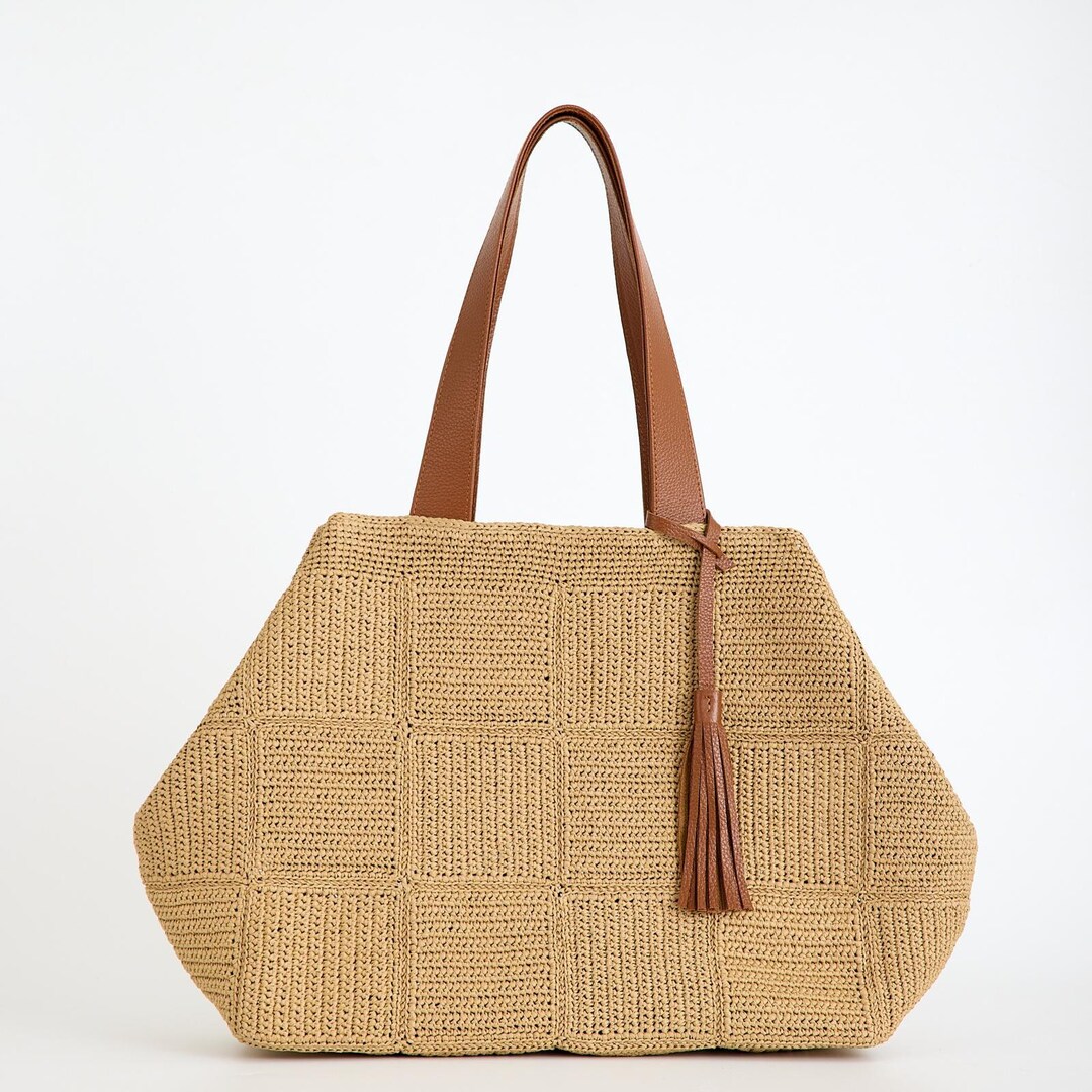Natural Raffia Accessories With Genuine Leather Details - Meis Handmade ...